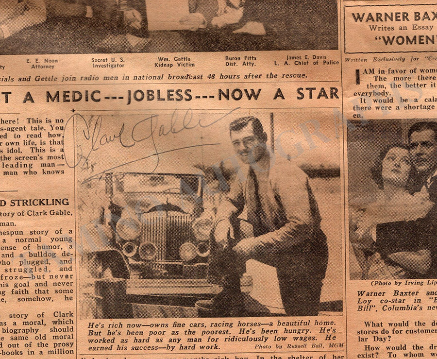 Clark Gable Autographs Signed Photographs – Tamino Autographs