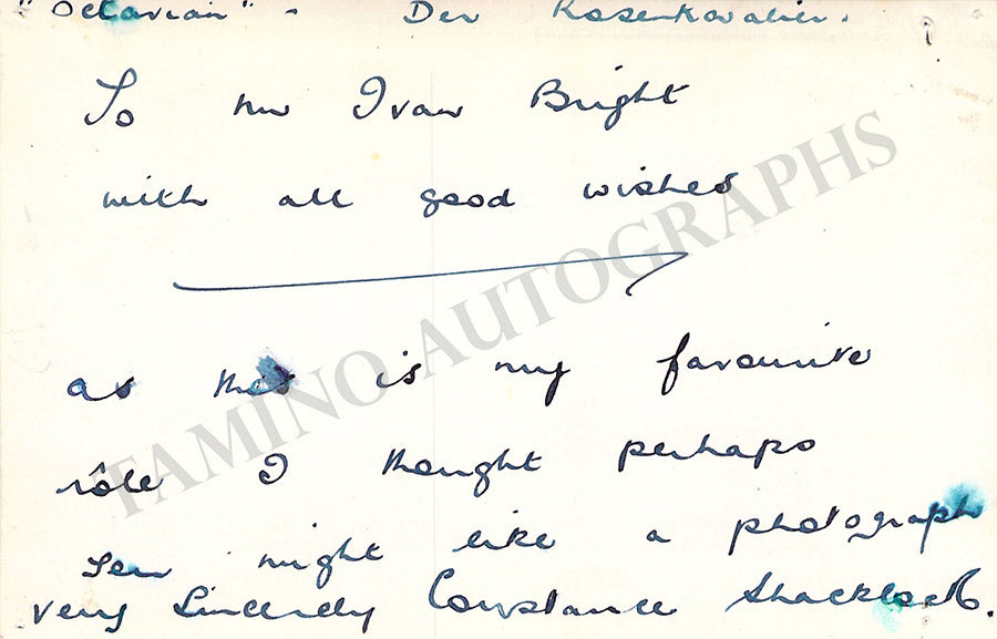 SHACKLOCK, Constance (Various Autographs) – Tamino Autographs