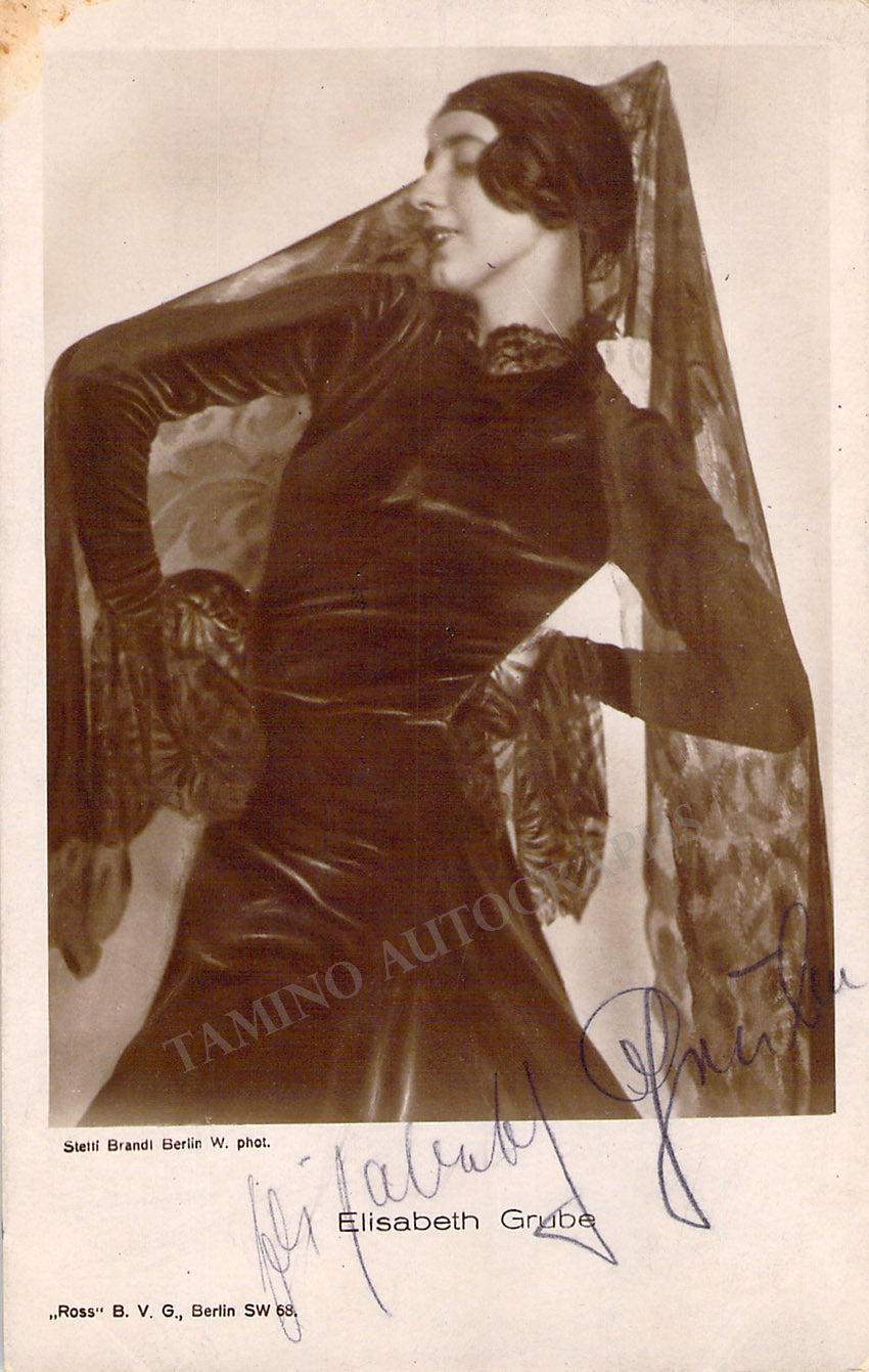 Elisabeth Grube dancer Autograph Photograph – Tamino