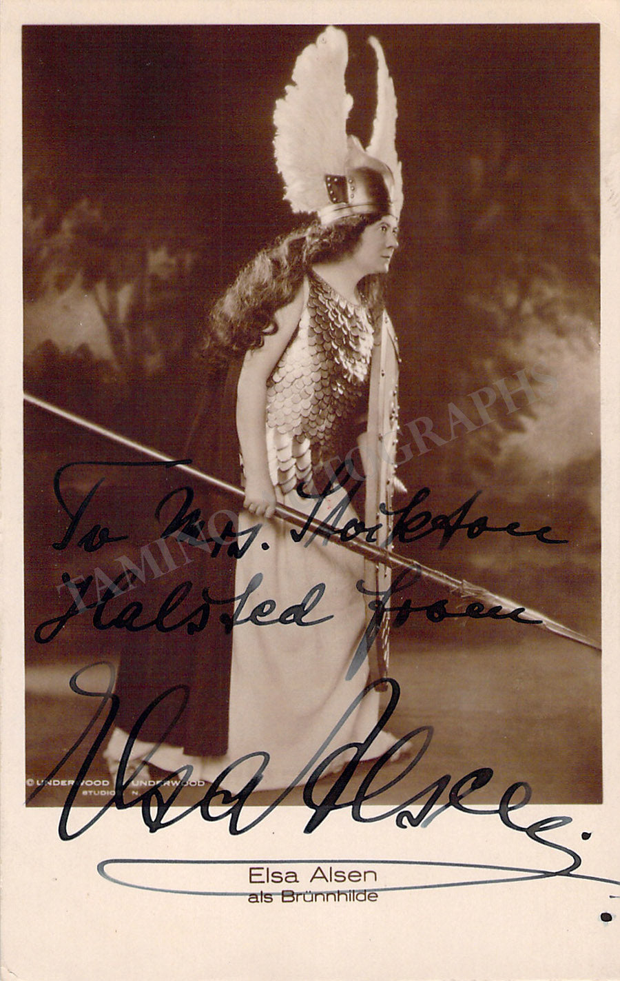 Elsa Alsen Autograph Photo as Brunhilde