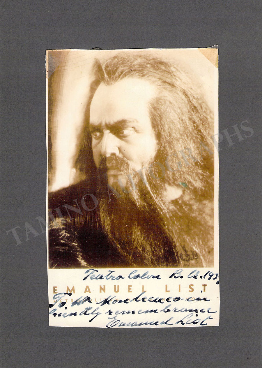 Emanuel List Autograph Photo – Tamino
