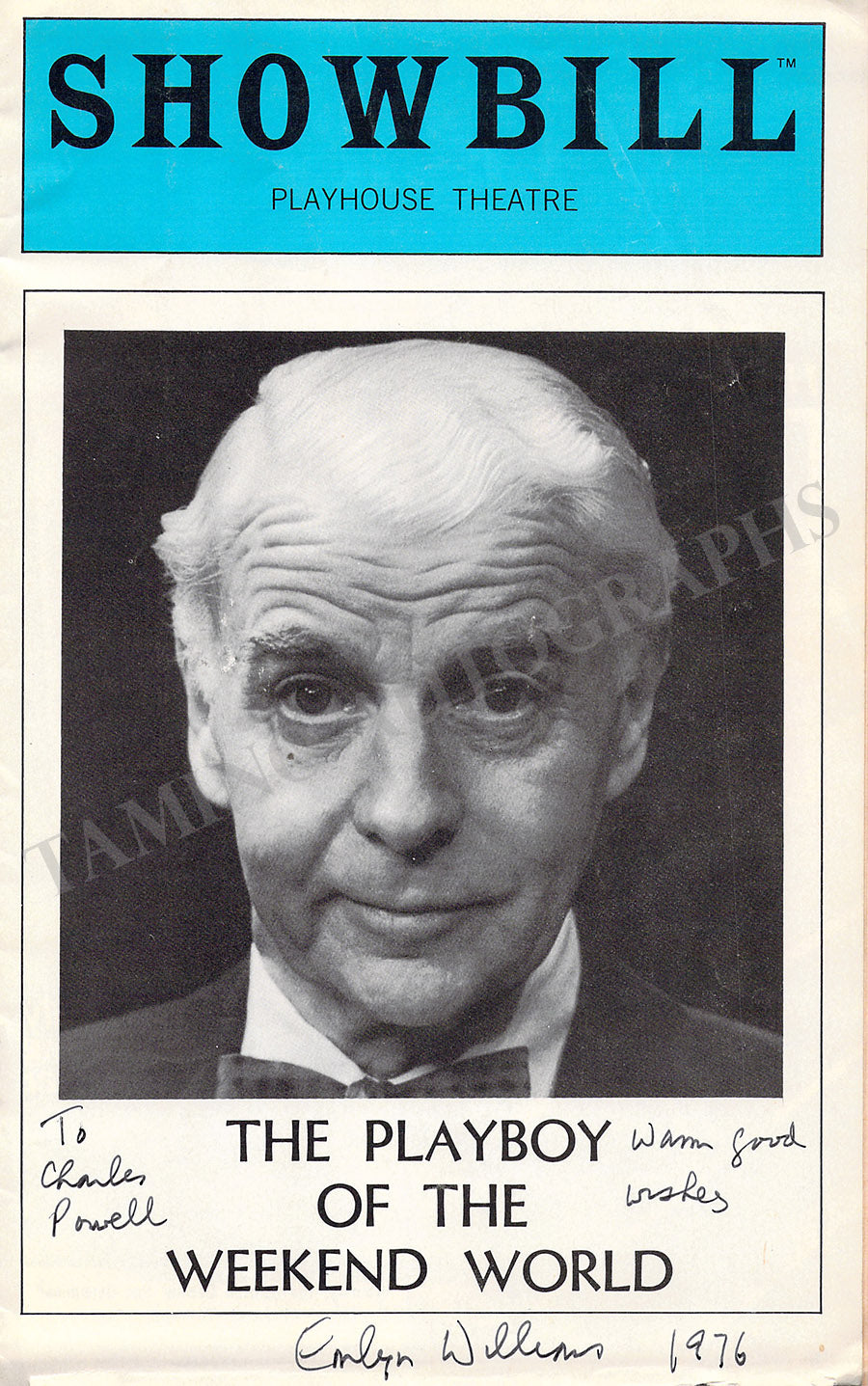 Emlyn Williams Autograph Signed Program 1976 – Tamino Autographs