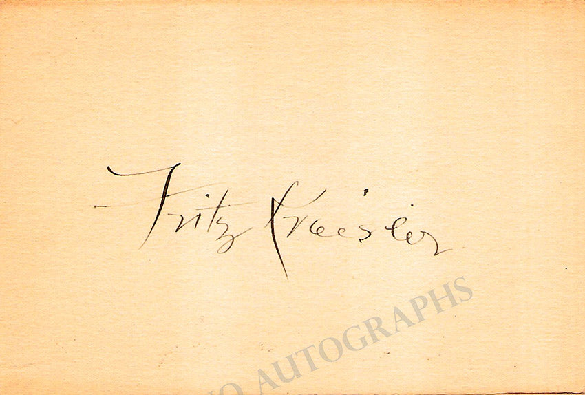 Fritz Kreisler Autograph Signed Card – Tamino