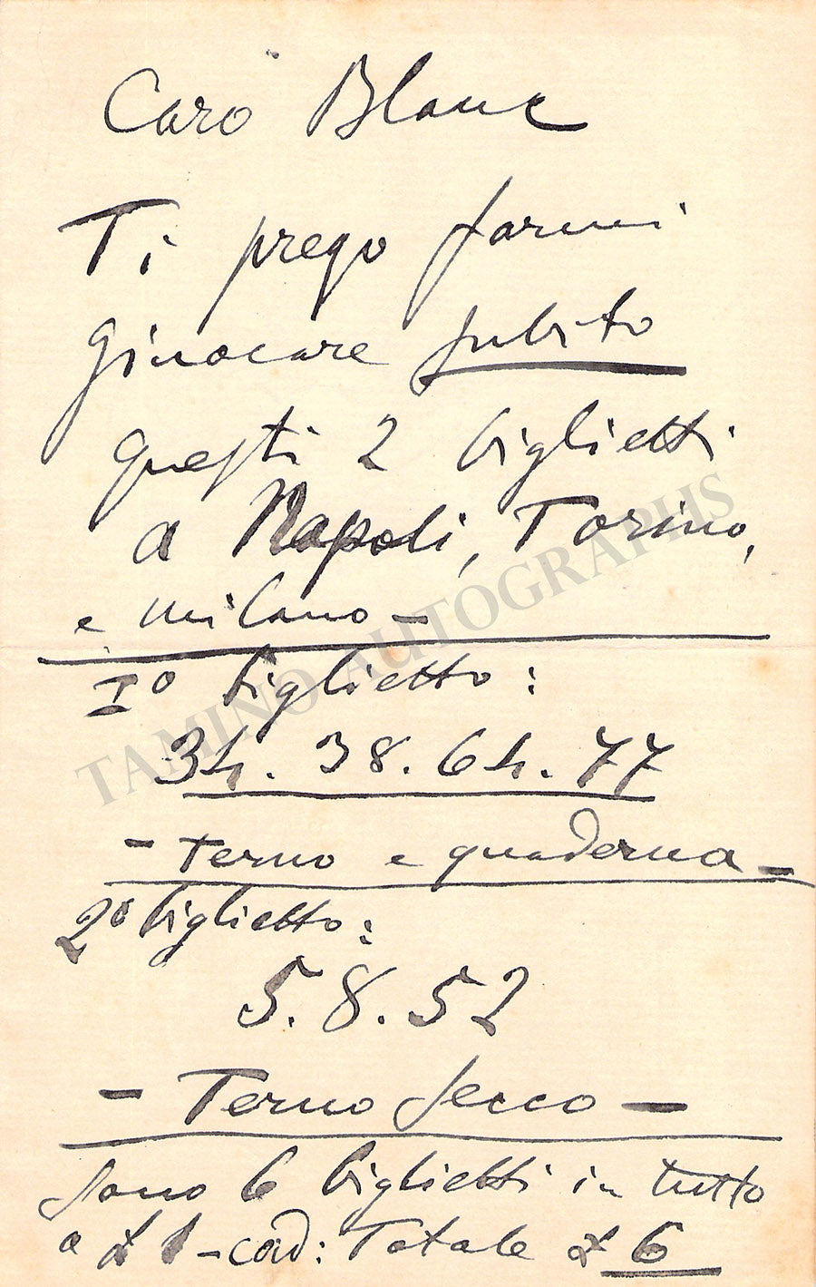 Giacomo Puccini Autograph Letter Signed