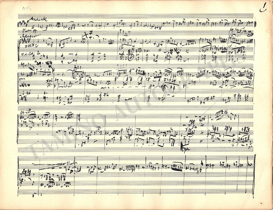 Mahler, Gustav - 10th Symphony Facsimile Manuscript – Tamino Autographs