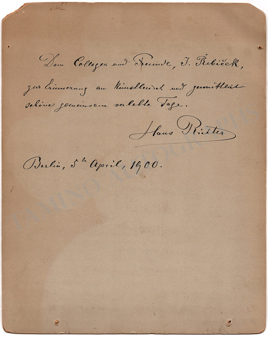 Hans Richter Autograph Signed Photograph 1900 – Tamino