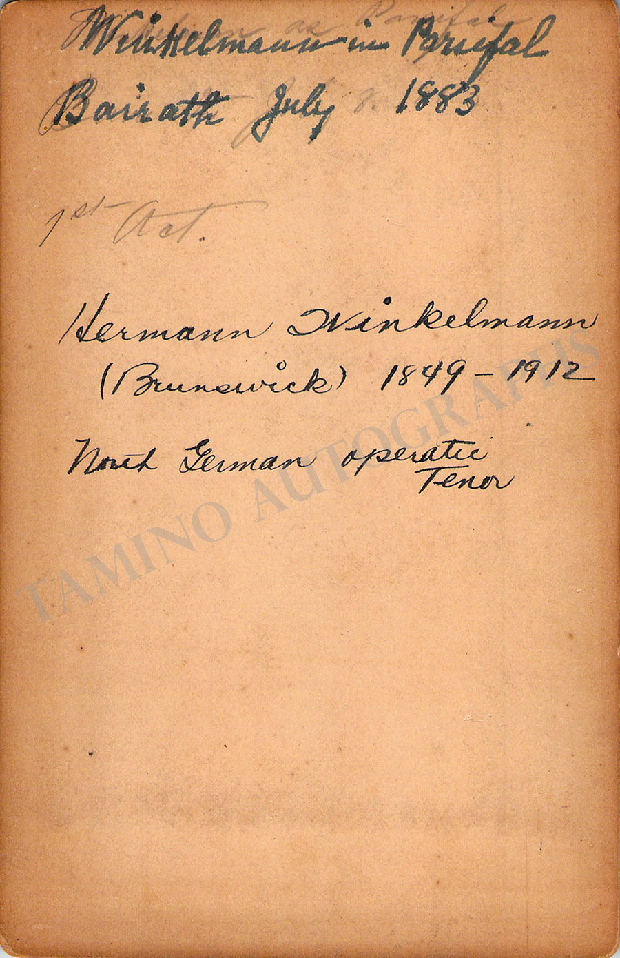 Hermann Winkelmann Photograph Vintage Cabinet as Parsifal – Tamino