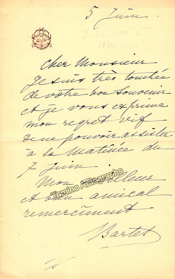 Vintage Actors & Actresses - Set of 7 Autograph Letters Signed – Tamino