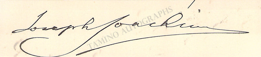 Joseph Joachim Autographs Set of 2 Cards & Signature Cut – Tamino