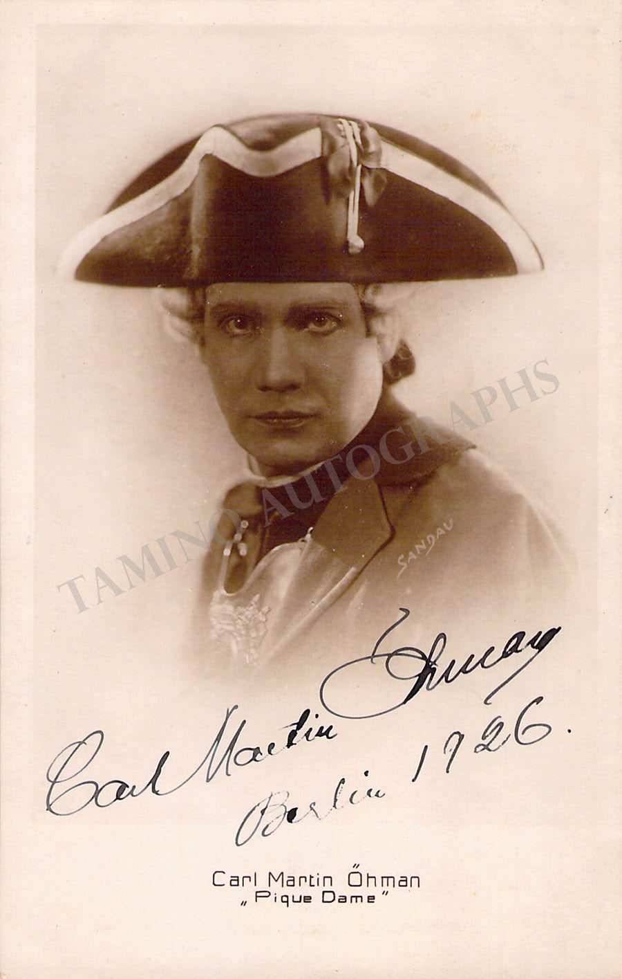Carl Martin Ohman Autograph Photo – Tamino