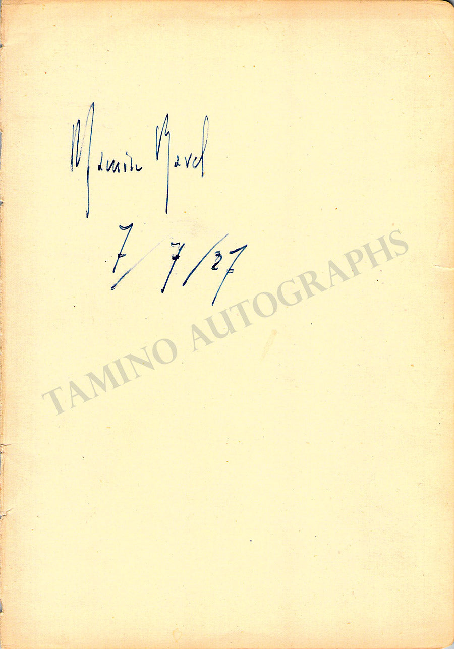 Maurice Ravel Autograph Album Page 1927 – Tamino