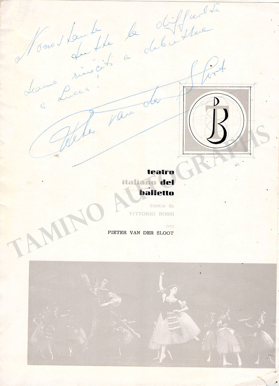 Pieter Van der Sloot Autograph Signed Program – Tamino