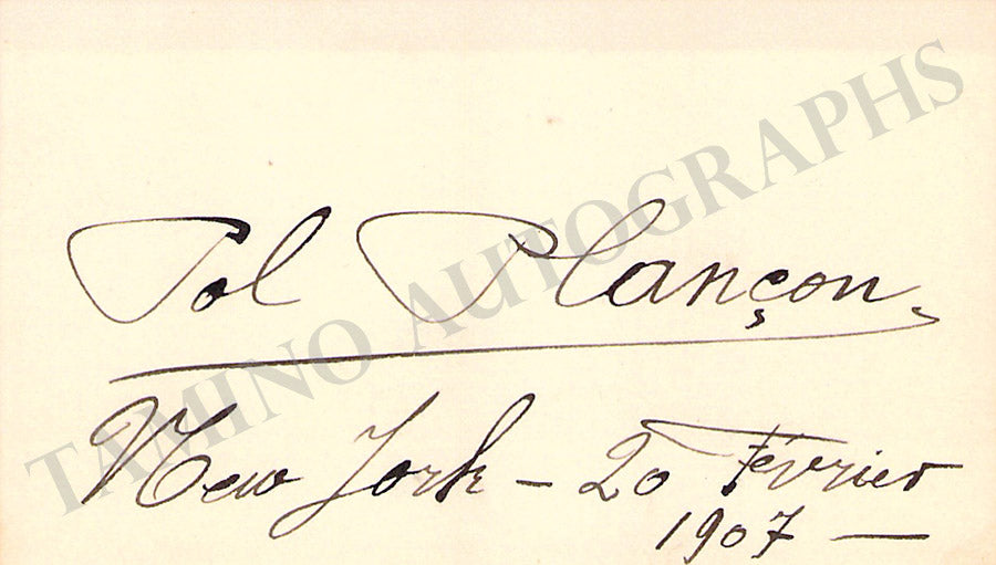 Pol Plancon Autograph Signed Card 1907 – Tamino
