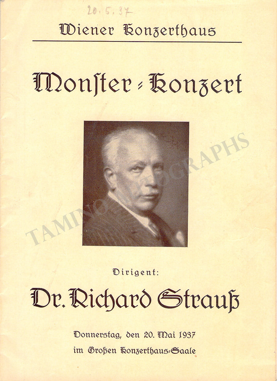 Richard Strauss Concert Programs & Playbills Various – Tamino