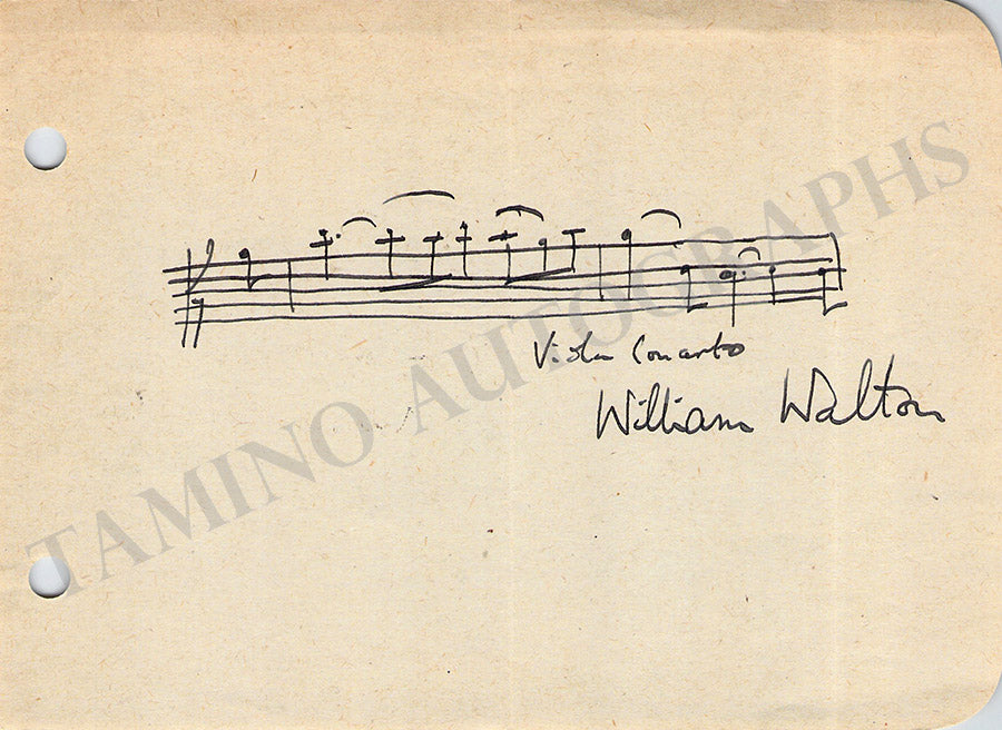 William Walton Autograph Music Quote Signed – Tamino