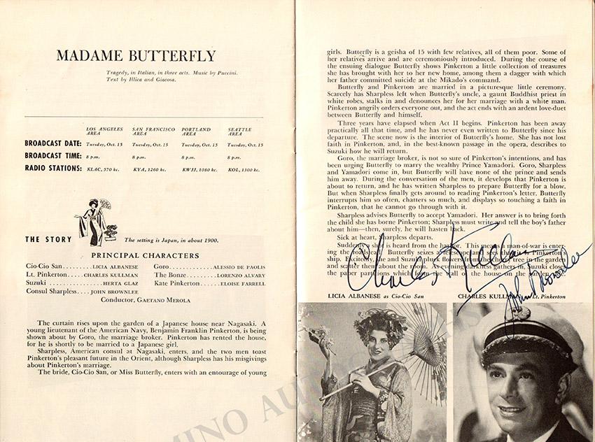 Kullman, Charles - Brownlee, John - Signed Program San Francisco 1940 ...