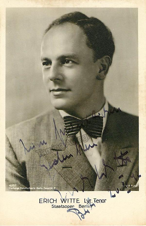 WITTE, Erich (Various Autographs) – Tamino Autographs