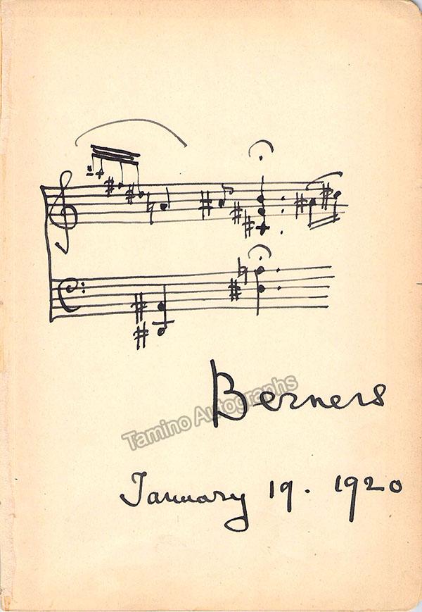 Gerald Tyrwhitt – Lord Berners Autograph Music Quote 1920 – Tamino ...