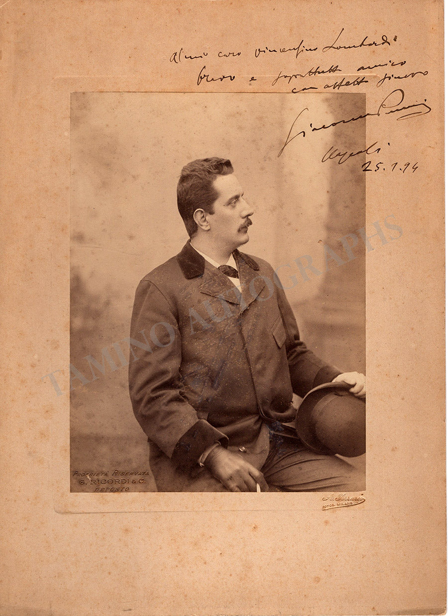Giacomo Puccini Autograph Large Photograph 1894