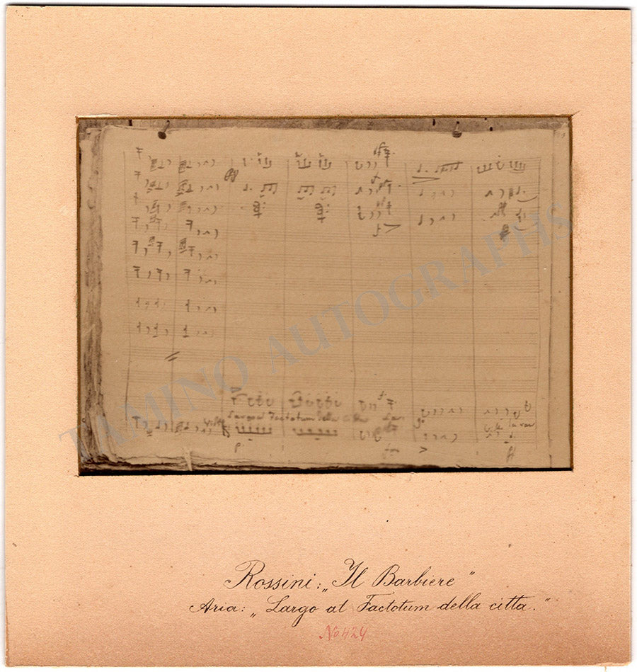 Gioachino Rossini Autograph Signed Card & Photograph – Tamino
