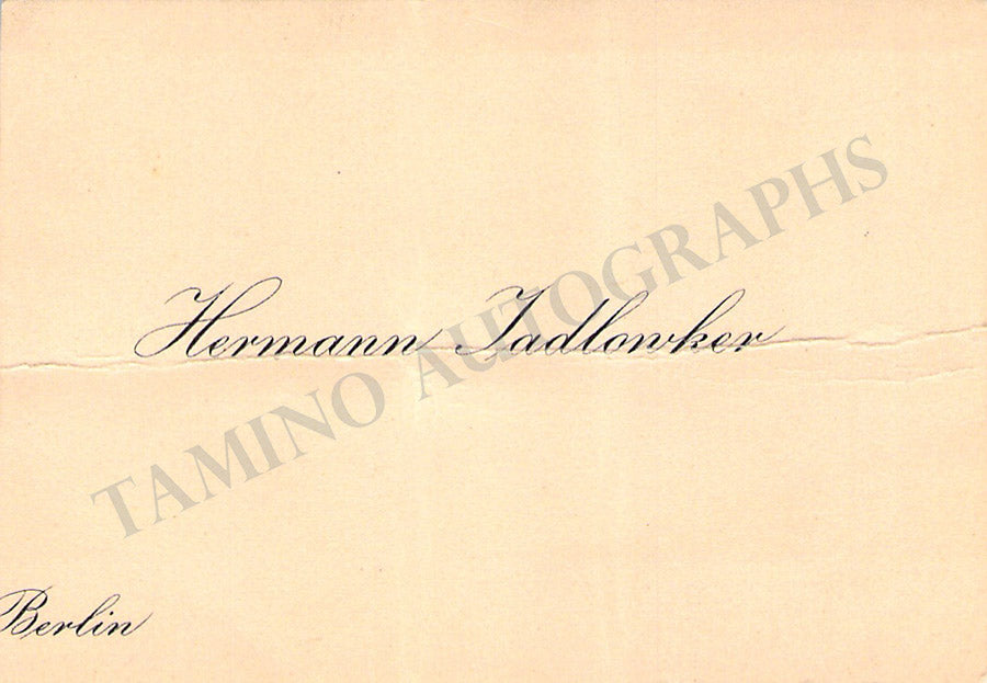 Opera Singers Autographs Signed Visiting Cards (I - L) – Tamino Autographs