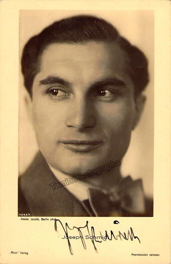 Joseph Schmidt Autograph Signed Photograph – Tamino