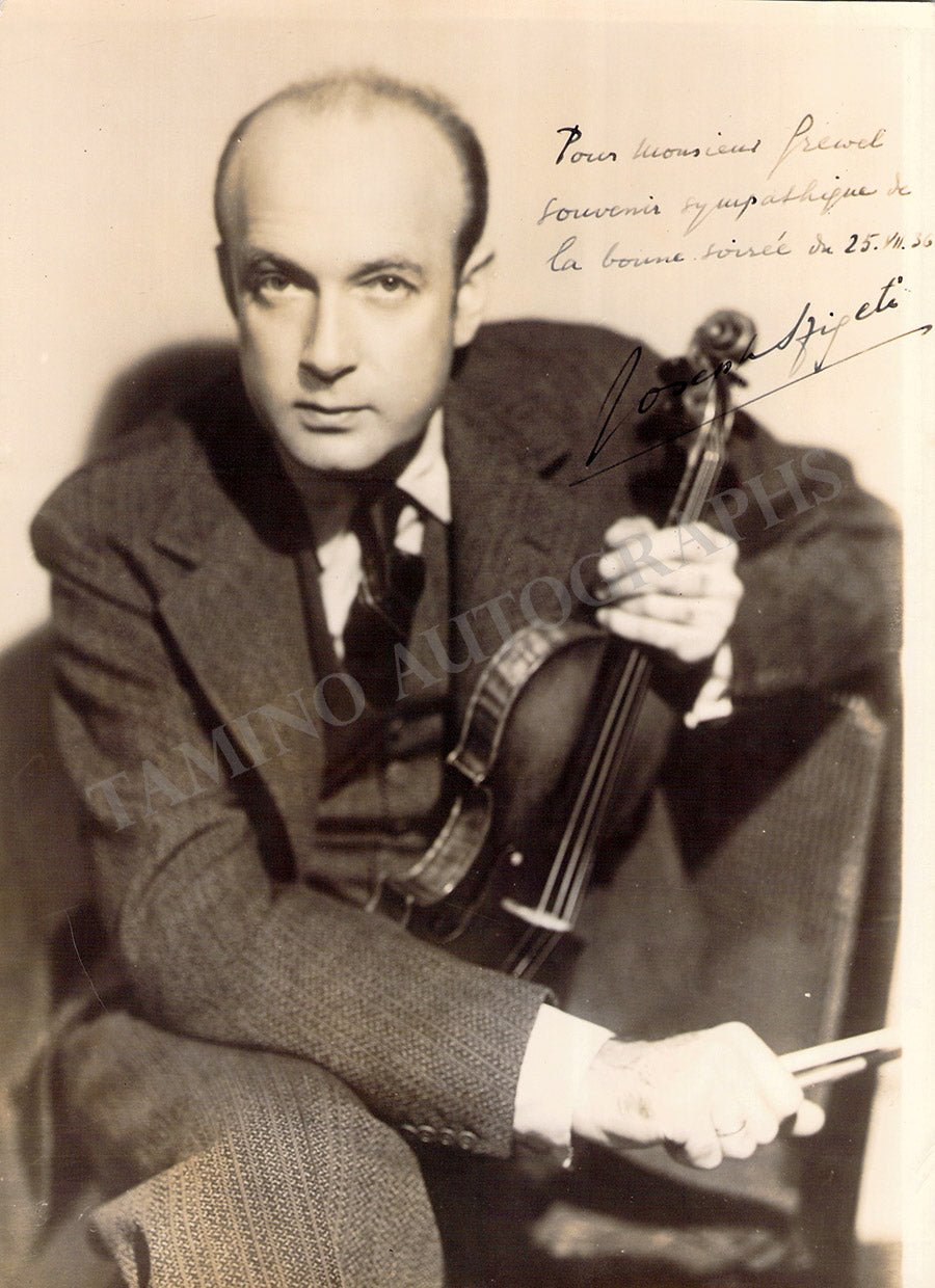 Joseph Szigeti Autograph Signed Photograph 1936 – Tamino Autographs