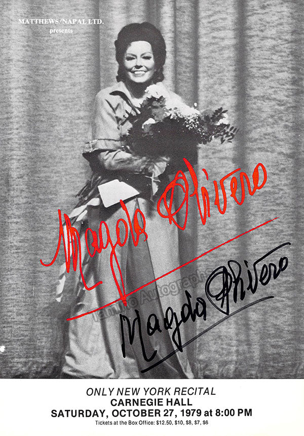 Magda Olivero Autographs – Tamino