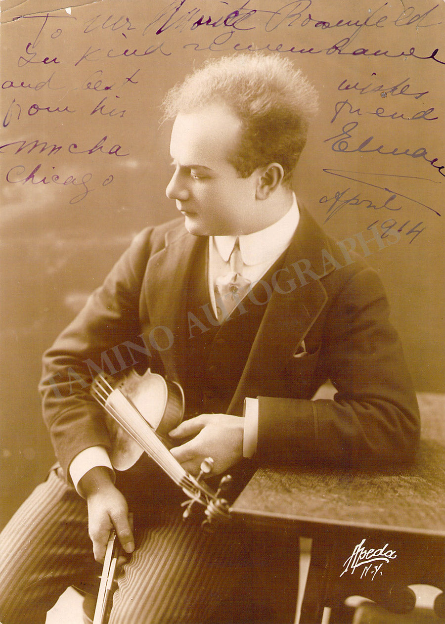 Mischa Elman Autograph Signed Photograph 1914 – Tamino