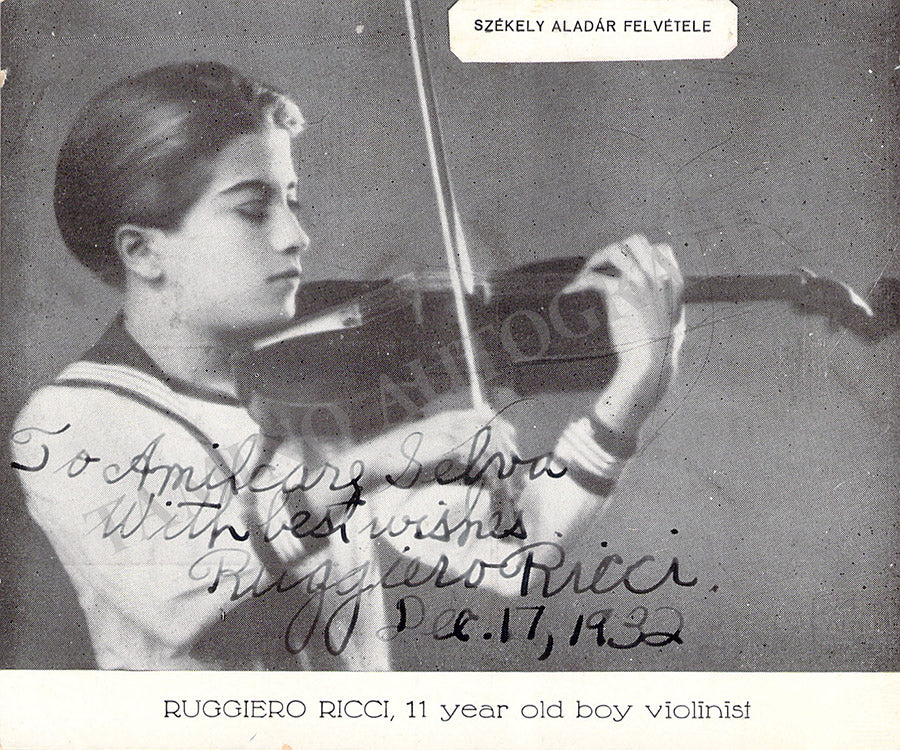 Ruggiero Ricci Autograph Photograph 1932 – Tamino