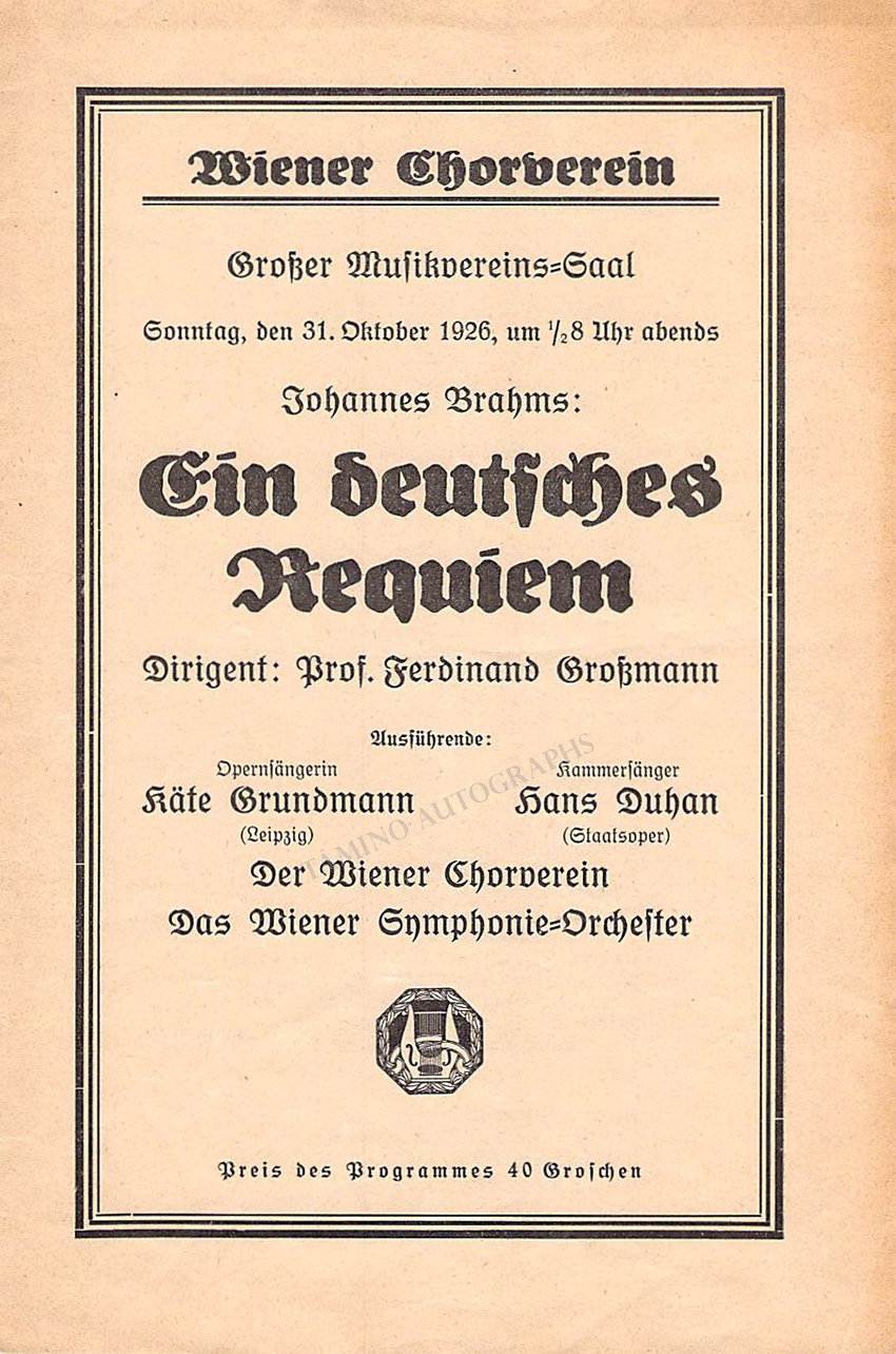 Vocal and Recital Concerts - Lot of 40+ German Programs 1871-1943 – Tamino