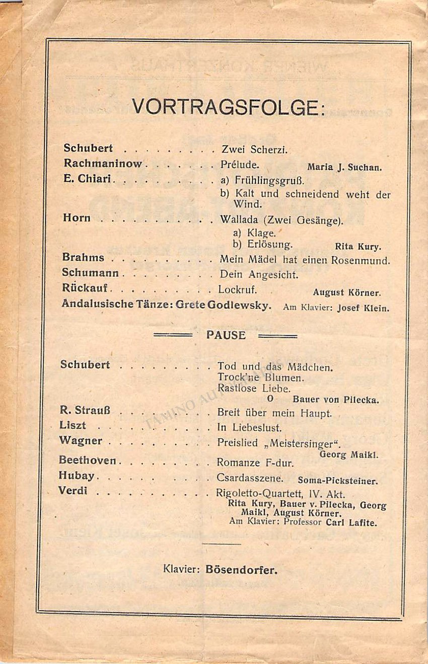 Vocal and Recital Concerts - Lot of 40+ German Programs 1871-1943 – Tamino