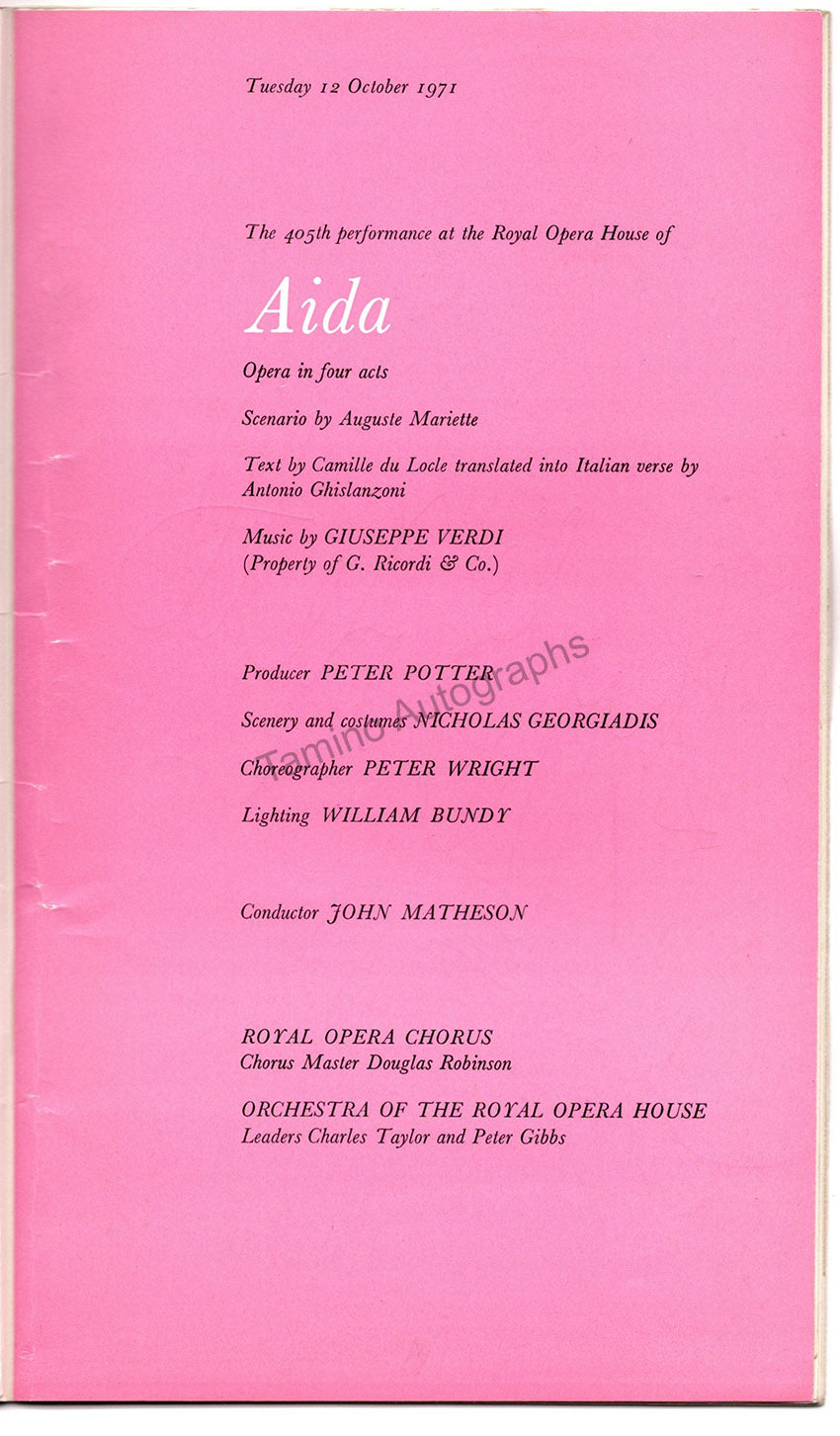 ROH Covent Garden - Signed Opera Programs 1947-1988 (Various Options I ...