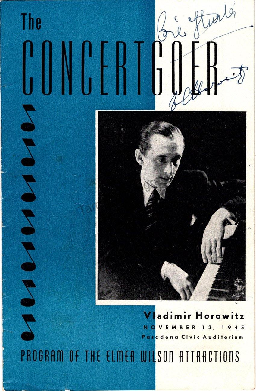 Vladimir Horowitz - Jose Iturbi Autograph Program 1945 – Tamino Autographs