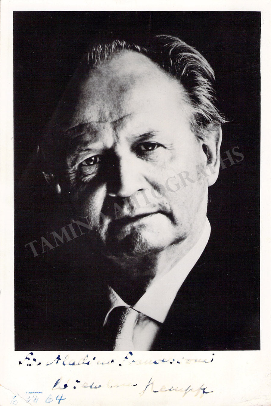 Kempff, Wilhelm - Signed Photograph 1964