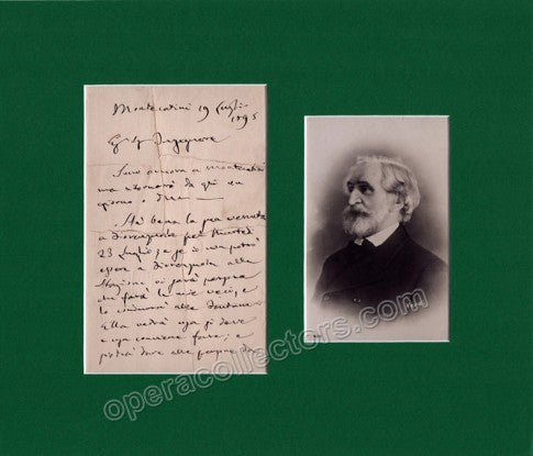 Giuseppe Verdi Autograph Handwritten Letter and Portrait – Tamino