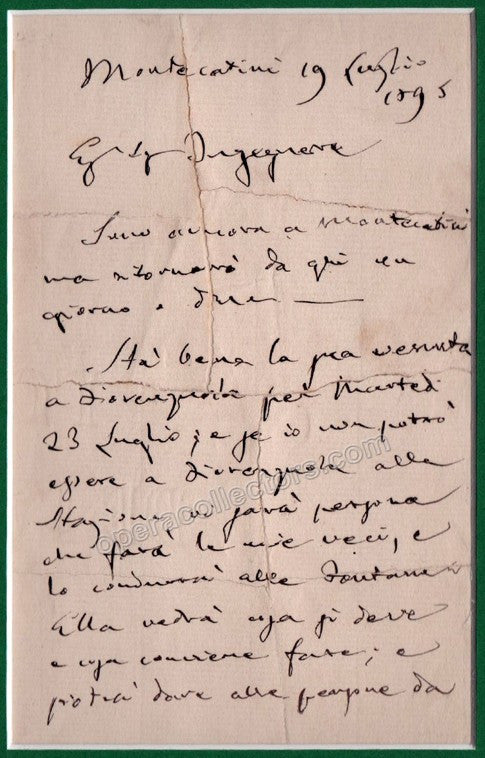 Giuseppe Verdi Autograph Handwritten Letter and Portrait – Tamino