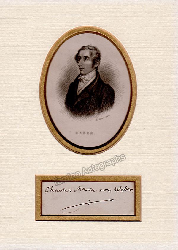 Carl Maria von Weber Autograph Signature with Lithograph – Tamino
