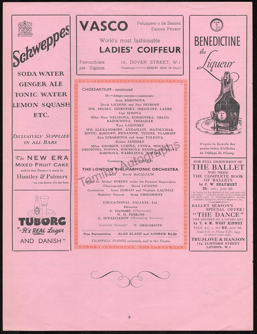 Ballet Russe - Royal Opera House Program 1939 – Tamino Autographs