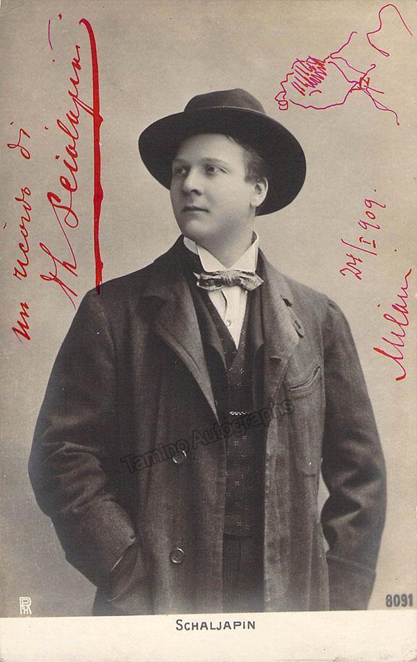 Fedor Chaliapin Autograph Signed Photograph 1909 – Tamino