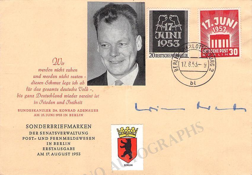 German Presidents & Chancellors - Lot of 29 Signed Autographs – Tamino
