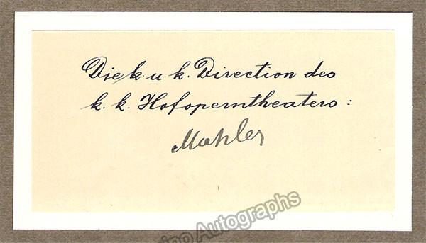 Gustav Mahler Autograph Signed Card – Tamino