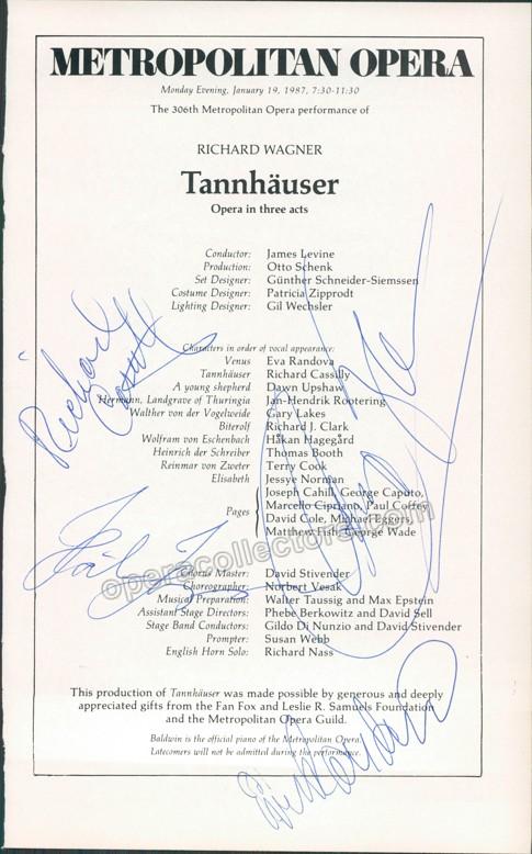 Metropolitan Opera - Signed Cast Pages 1980-1989 (Various Autographs ...