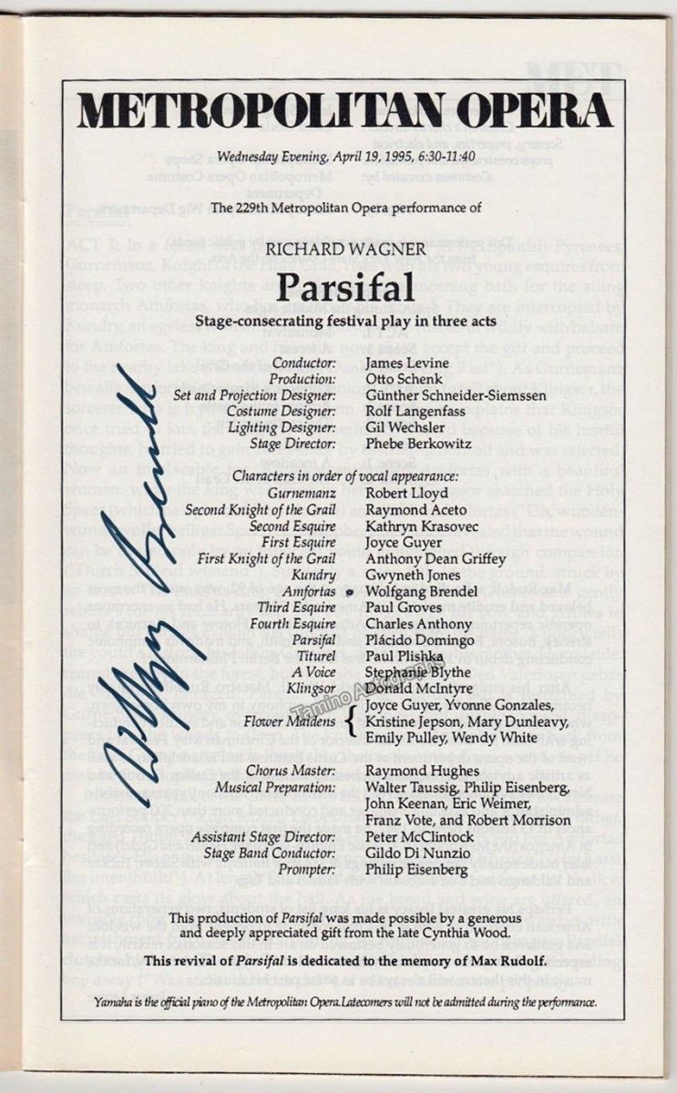 Metropolitan Opera Autographs Opera Programs 1990-1999 (II) – Tamino ...
