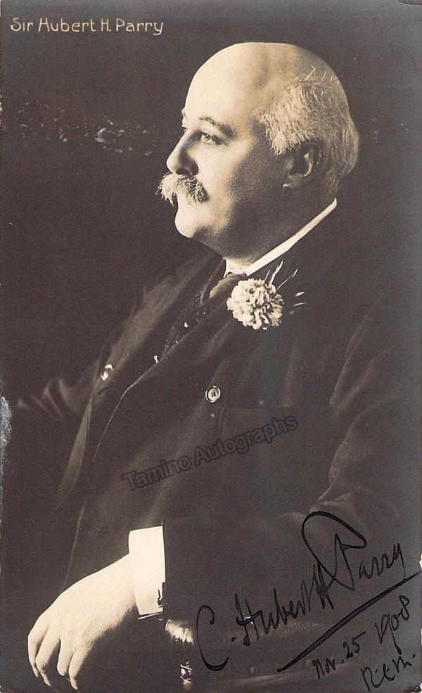 Charles Hubert Parry Autograph Signed Photo Postcard 1908 – Tamino