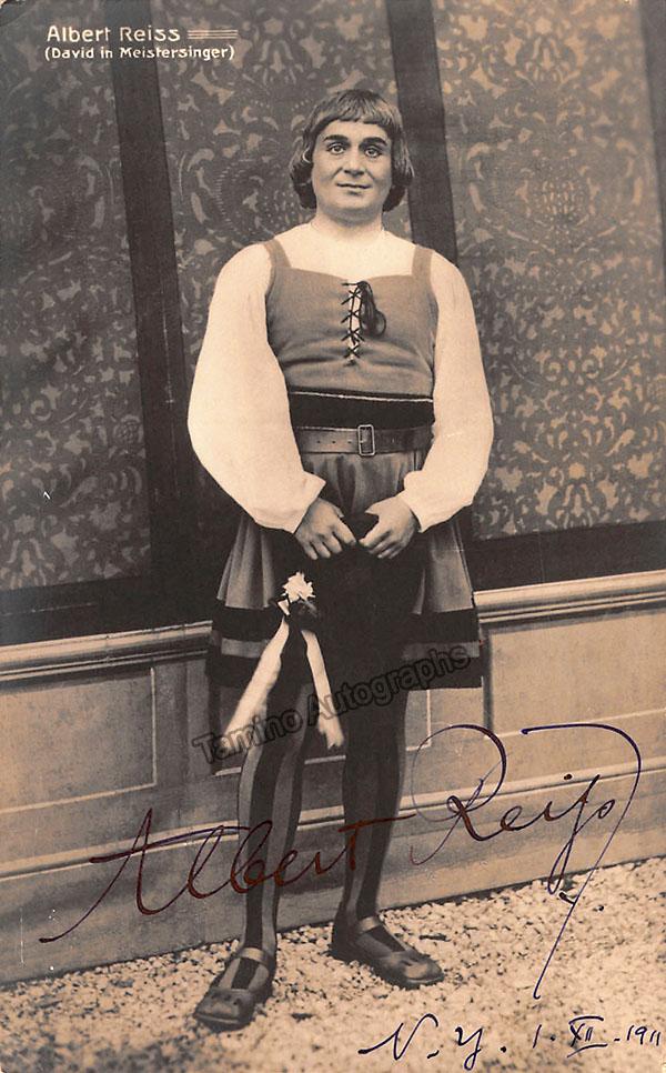 Reiss, Albert - Signed Photograph in Die Meistersinger – Tamino