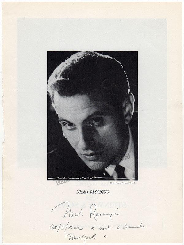 Rescigno, Nicola - Large Signed Photo – Tamino