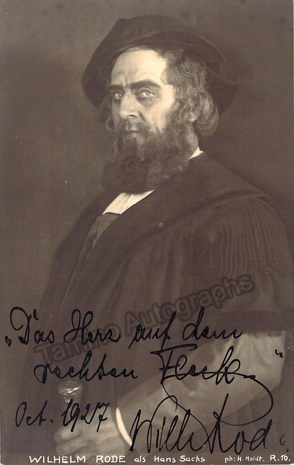 RODE, Wilhelm - Signed Photo | Genuine Signed – Tamino