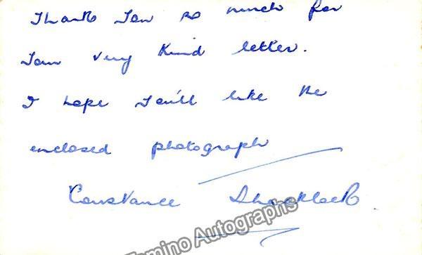 SHACKLOCK, Constance (Various Autographs) – Tamino Autographs