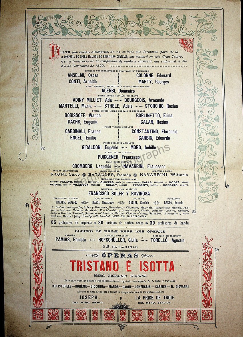 Teatro del Liceo - Program Collection of 61 Opera Programs 1887-1930 ...